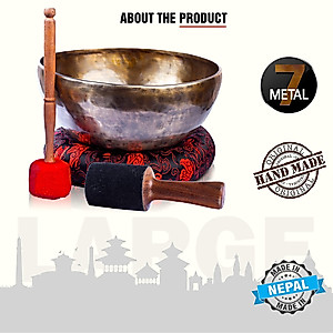 Large Tibetan Singing Bowl and Tingsha Bell Combo