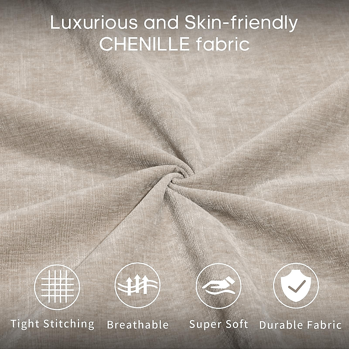 LLappuil 6 Seater Sectional Sofa U Shaped Modular Couches Deep Seated Modular Sofas for Living Room with Ottoman, Adjustable Armrest Backrest,Luxury Chenille, Khaki