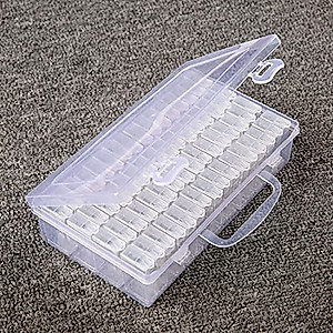 KANTANZE Diamond Painting Storage Boxes, 64 Grids Bead Storage Containers Box Plastic Organiser Case for Craft Bead Nail Screw Jewellery