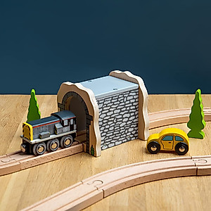 Bigjigs Rail Grey Stone Tunnel - Other Major Wooden Rail Brands are Compatible