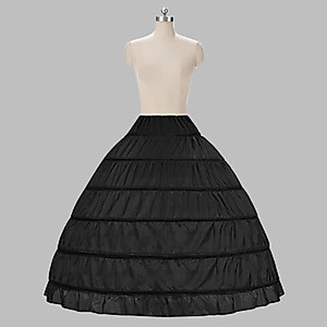 Shape 6 Dress Slip Skirt Underskirt for Wedding Ball Hoop Gown Petticoat Full Accessory Bed Skirt Twin Bed Black