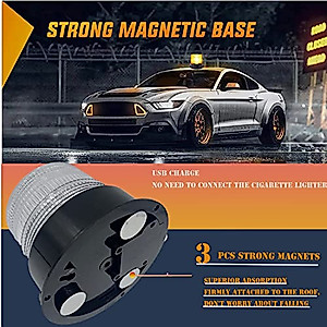 TOPKU Battery LED Strobe Light, Rechargeable Magnetic Flashing Emergency Warning Beacon,8 Color Remote Control, Univisal for Vehicles