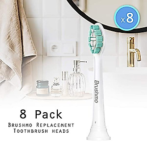 Brushmo Replacement Toothbrush Heads Compatible with Sonicare Electric Toothbrush 8 Pack