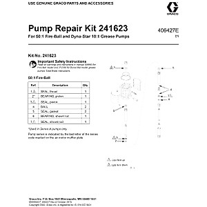 241623 Graco Pump Repair Kit