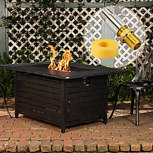 MCAMPAS 1/2" Air Mixer Nozzle Valve for Natural Gas Propane Gas LPG Fire Pit Burner. 100% Brass Air Mixer Nozzle with 304 Stainless Steel 1/2" Female NPT to 1/2" Male NPT (150.000 BTU)