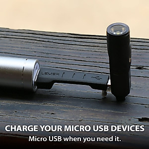 Lever Gear CableKit - Portable Micro USB Keychain Charger Cord. Includes Micro USB Cable, Secondary Adapter, Carry Case & SIM Tool. Micro USB Key Chain Charging Cable Kit. (1 Pack, USB-C Adapter)