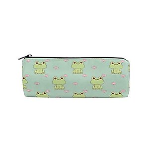 Pencil Case Cute Animal Frog Flower Pencil Bag Zipper Pouch Holder Student Pen Bag Stationery Cosmetic Makeup Bag for School Supplies Teens Work
