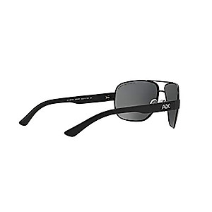 A|X ARMANI EXCHANGE Men's AX2012S Rectangular Sunglasses, Matte Black/Grey, 62 mm