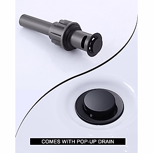 WOWOW Waterfall Bathroom Faucet 3 Holes 8Inch Widespread Bathroom Sink Faucet, Two Handles Lavatory Vanity Sink Faucets with Pop-up Drain & Supply Hoses, Modern Faucet Mixer Taps Black and Gold