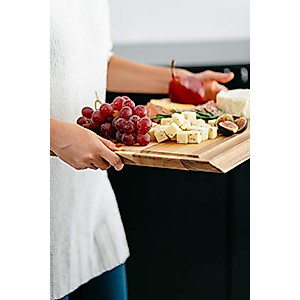 Dexas Angled Acacia Wood Cutting Board with Well, 15 x 20 inches