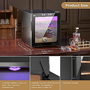 300 Count Electric Cooler, Spanish Cedar Wood Shelf Built in Humidity Control System Cooling Function Black (50L)