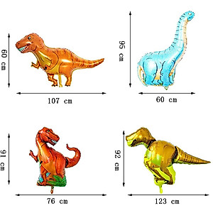 110 pcs Dinosaur Birthday Party Decorations, Ribbon Dot Glue Green Party Decorations Dinosaur Birthday Party Supplies with Happy Birthday Banner Dino Party Decoration for Boys (Gold&Green)