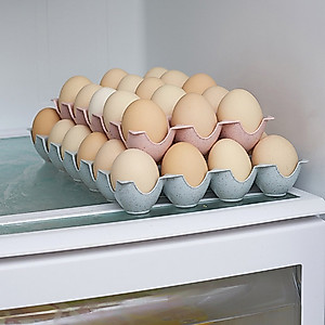 LOLPI Creative Egg Storage Box Refrigerator Egg Storage Container , 15 Compartment Design Plastic Egg Holder for Refrigerator