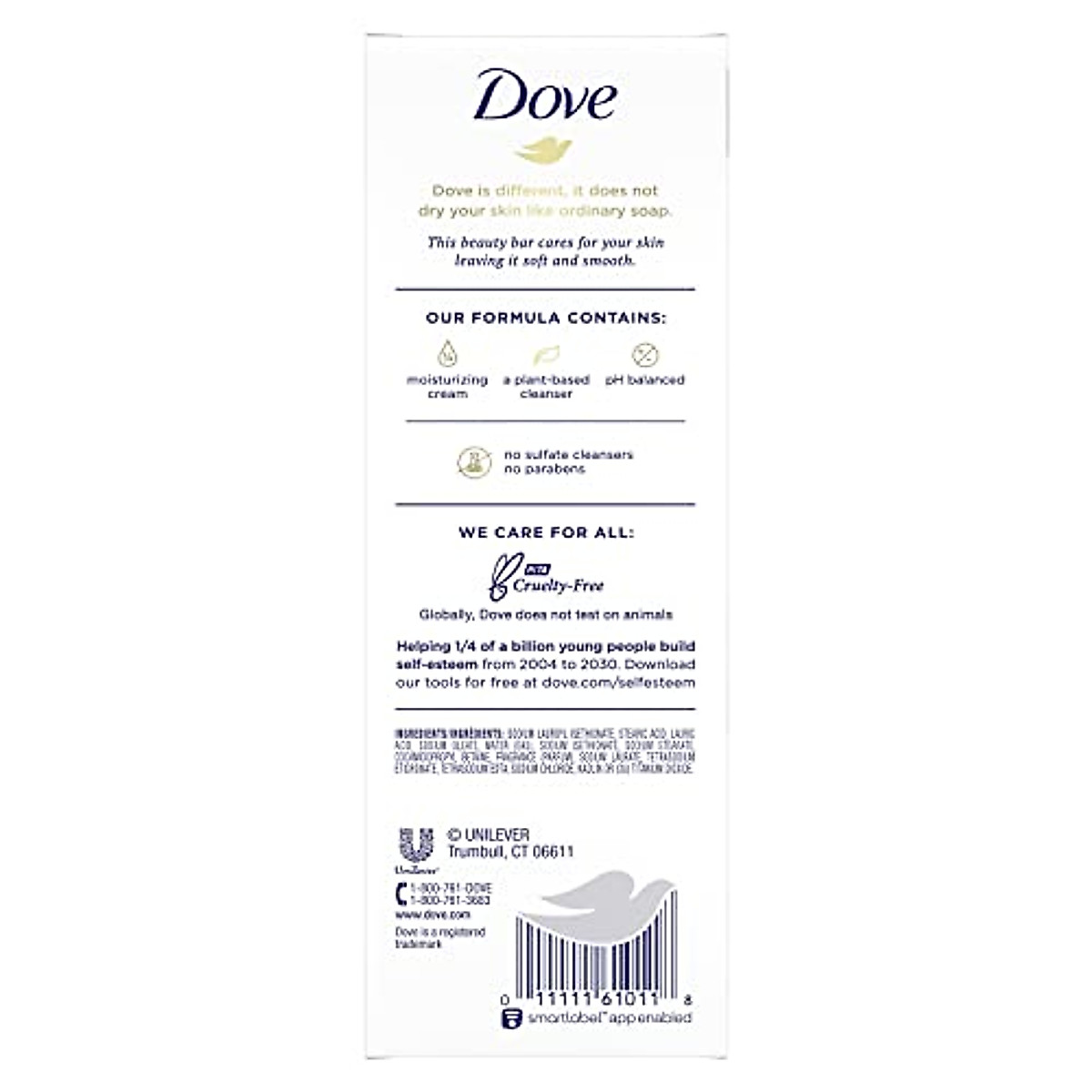 Dove Beauty Bar Gentle Skin Cleanser Moisturizing for Gentle Soft Skin Care Original Made With 1/4 Moisturizing Cream 3.75 oz, 6 Bars