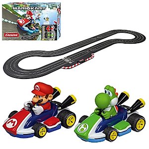 Carrera Evolution Analog Electric 1:32 Scale Slot Car Racing Track Set - Includes Two 1:32 Scale Cars & Two Dual-Speed Controllers Ages 8+, Mario Kart