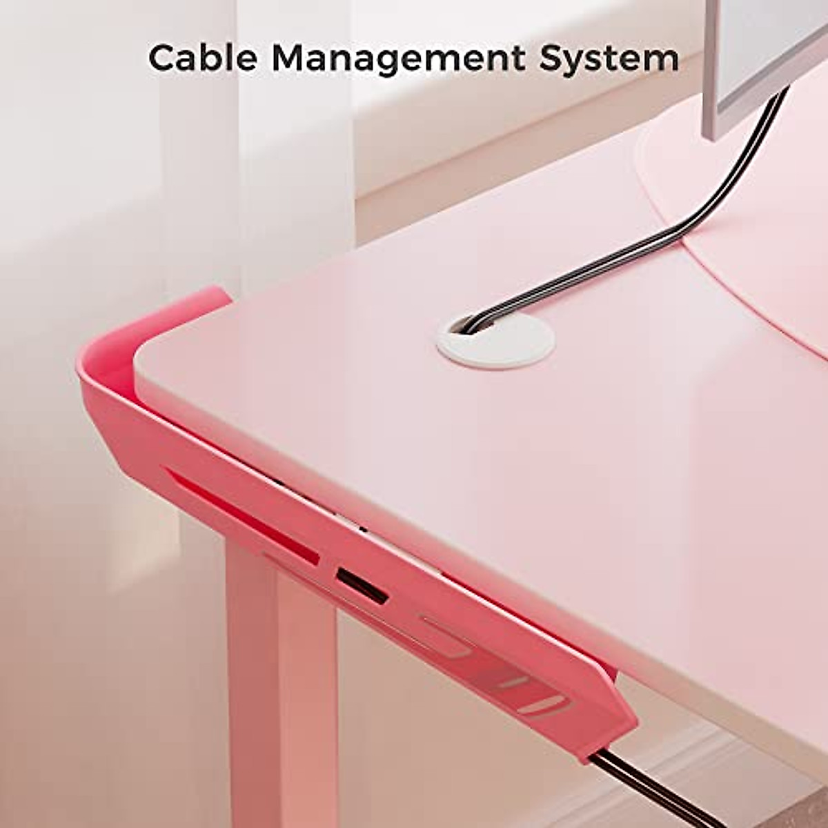 EUREKA ERGONOMIC Gaming Desk Pink,60 Inch Pink L Shaped Gaming Desk, Gaming Table Pink with Free Mouse Pad for Girls Home Office Wood & Metal Space-Saving,Easy to Assemble,Computer Desk Pink