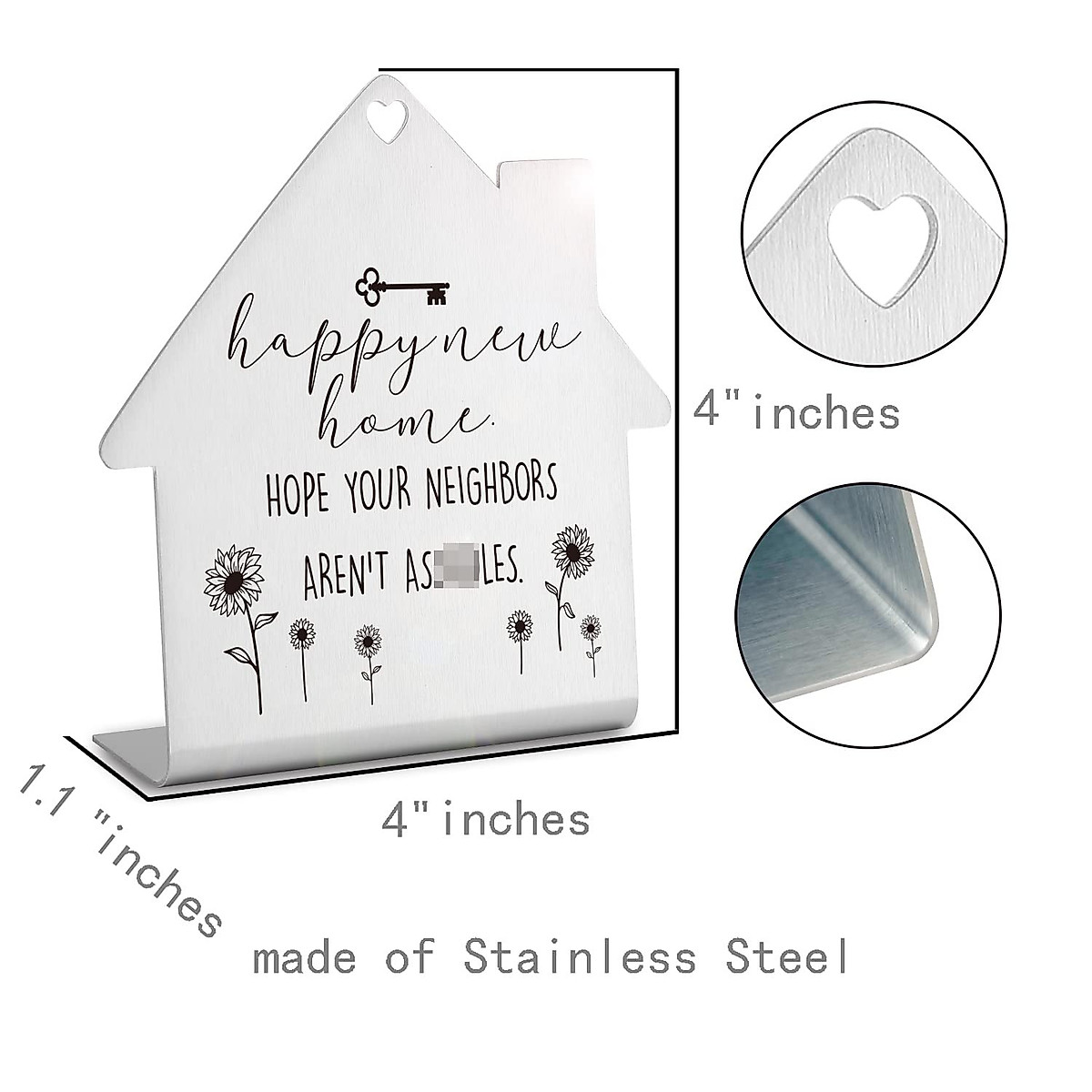 Funny Housewarming Gifts for Women, Men, Couple, Cute House Warming Gifts New Home, Humorous long distance friends New Apartment Home Office Desk Table Shelf Laugh Sign Decor hds4