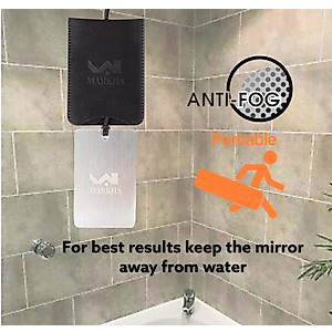 MARKHA Pocket Mirror for Men Women Unbreakable Stainless Steel Portable Mirror (Purse Mirror-(Black))