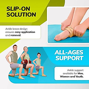 BraceAbility Elastic Ankle Support Brace - Lightweight Slip on Foot and Ankle Compression Sleeve for Gymnastics, Dance, Sports, Running, Exercise, and Sprained Ankle Swelling for Women and Men (XL)
