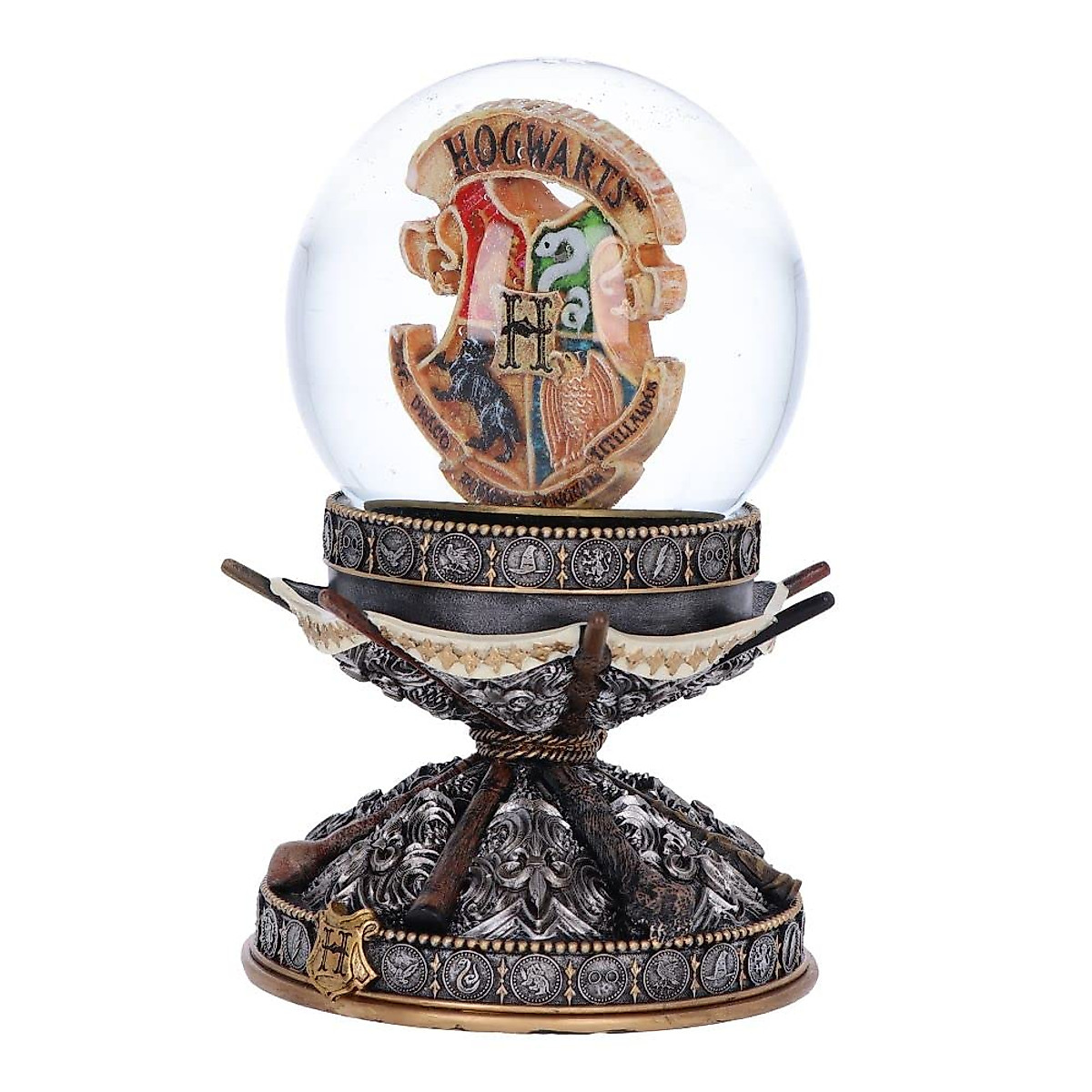 Nemesis Now Officially Licensed Harry Potter Wand Snow Globe, Silver, 16.5cm