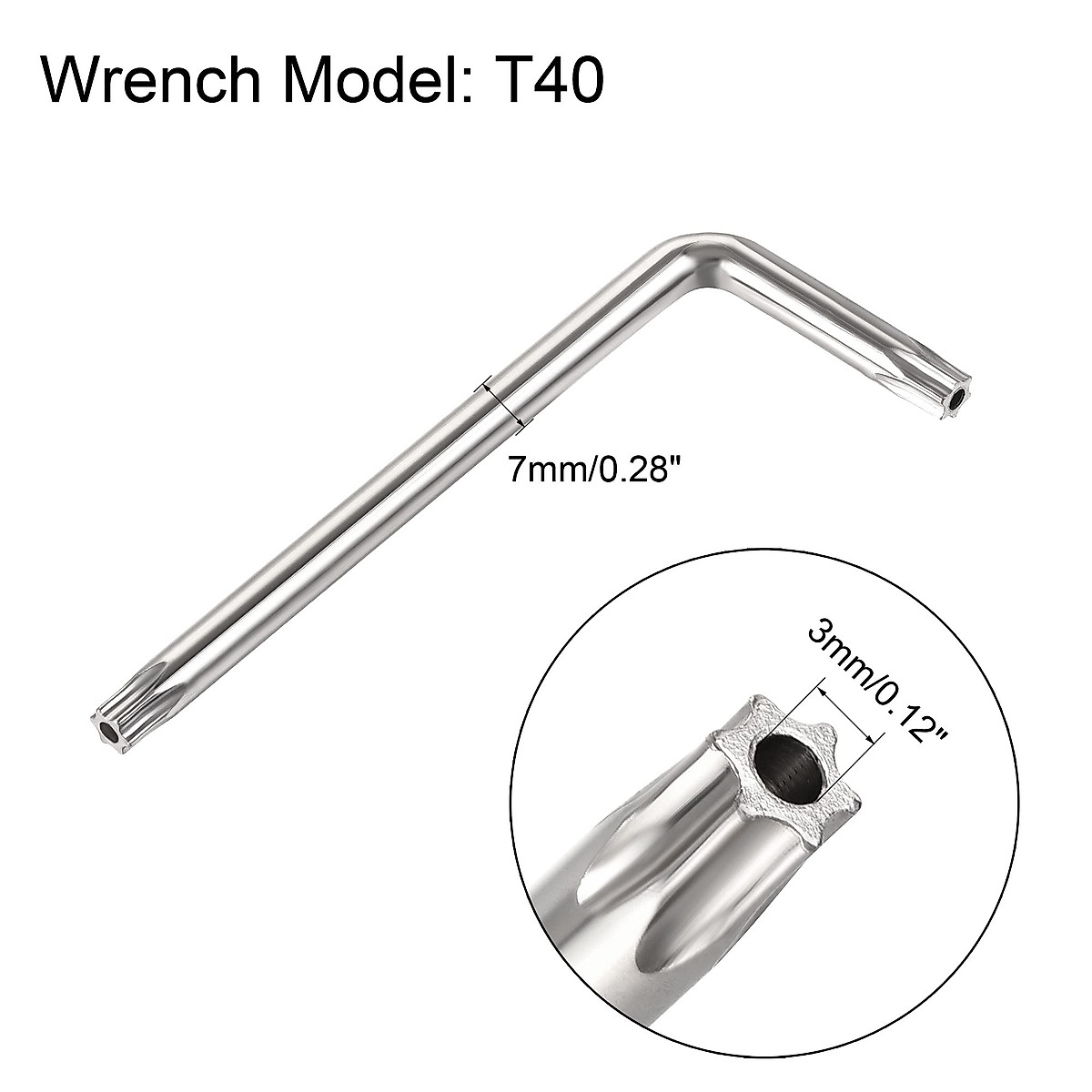 uxcell M8x10mm Torx Security Machine Screw, 20pcs Pan Head Screws Inside Column, with T40 L-Type Wrench, 304 Stainless Steel Fasteners Bolts