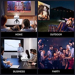Projector, GooDee WiFi Mini Projector with Projector Screen, 7000L Synchronize Wireless Video Projector LED 1080p Full HD, Portable Home Movie Projector Support TV Stick/DVD/USB, iOS/Android Phone