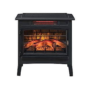 Duraflame Electric Infrared Quartz Fireplace Stove with 3D Flame Effect, Black