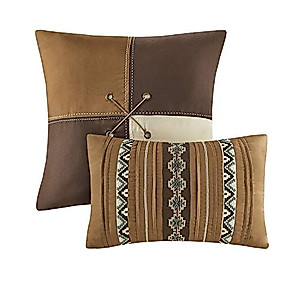 Madison Park Quilt Rustic Southwestern All Season, Breathable Coverlet Bedspread, Lightweight Bedding, Shams, Decorative Pillow, King/California King (104"x94"), Taos, Ikat Red/Spice 6 Piece