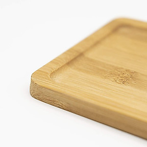 Lymhy 2 Pack Japanese Bamboo Sushi Serving Tray Plate Rice dinner party wooden Display Theme plate Board