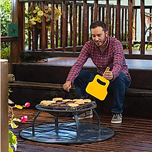 FALLEY 36" Fireproof Heat Resistant Round Portable Folding Fire Pit Mat Protector for Wood,Grass,Deck, Patio|Camping Firepit Mat to Keep Under Burning BBQ Grill with Extra Thick Pad to Shield Ground