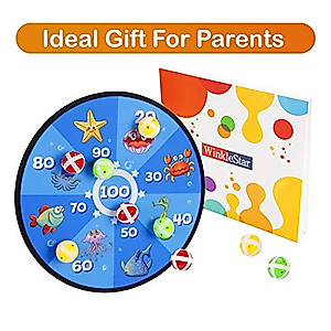 Toddler Toys Dart Board, Kids Games for Indoor Outdoor Sport Play, Safe Dart Board for Kids with 9 Sticky Balls, Best Gift Idea for Boys Girls Ages 3 Year Old and Up, Toddler Activity(14 Inches)