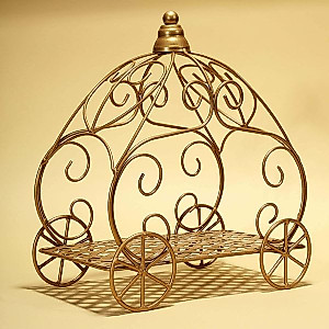 Tableclothsfactory 11" Gold Cinderella Pumpkin Carriage Centerpiece, Decorative Princess Carriage