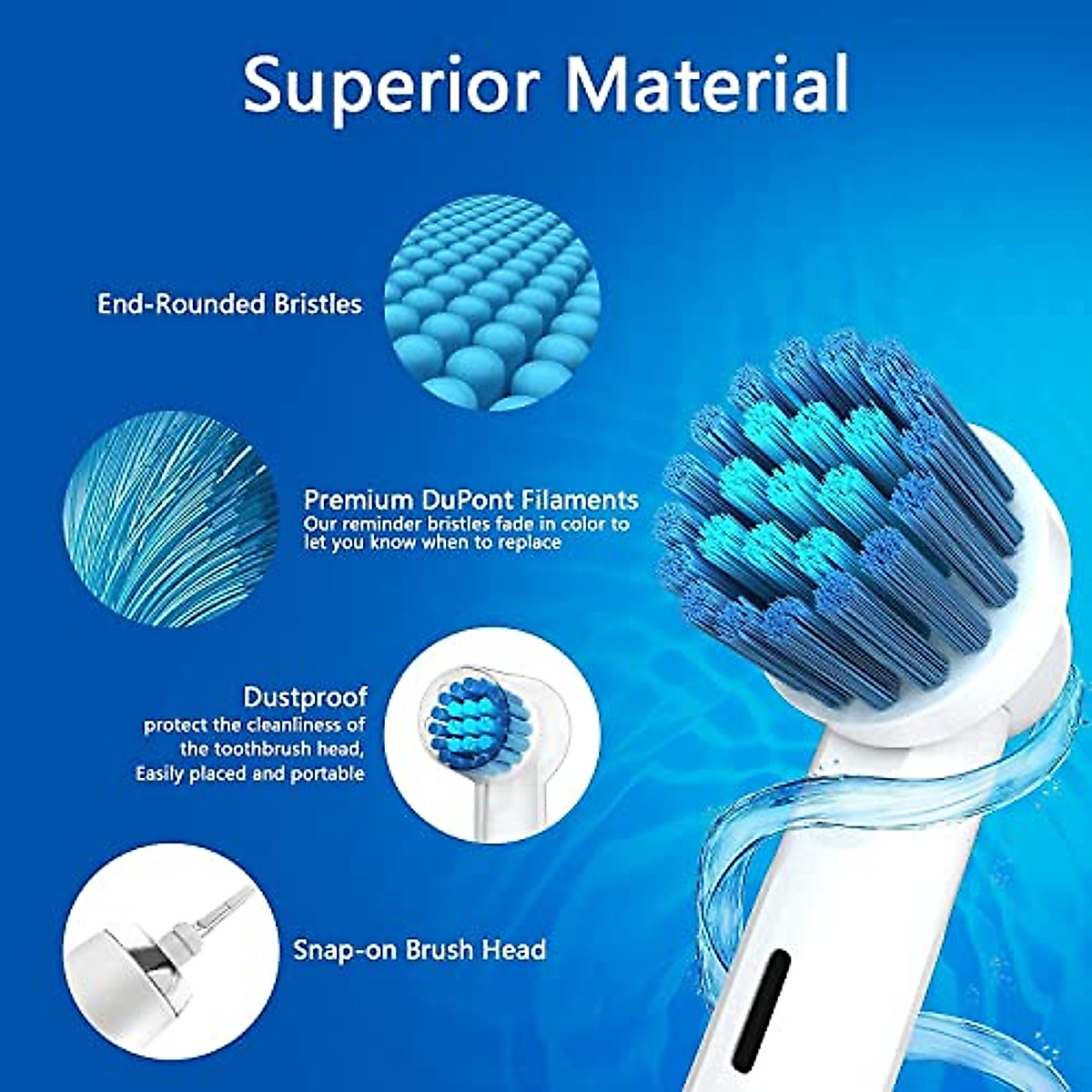 Replacement Toothbrush Head for Oral-B Braun, 12 Pack Tooth Brush Heads Covers Sets, Soft Sensitive Precision Spin Heads for Oral-B 7000/Pro 1000/9600/ 5000/3000/8000