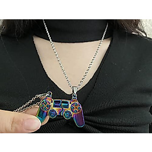 CJIAYUJEW Game Controller Necklace for Couples, Matching Necklace for Best Friend, Friendship Sister Necklace (Color)