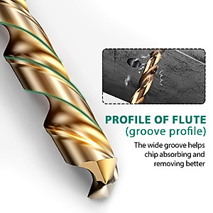 Enegitech Twist Drill Bit Set, Size 1/32" - 1/2", Jobber Length Drill Bit Kit, M35 HSS High Speed Steel for Stainless Steel Hard Metal Cast Iron Wood Plastic 25 Pcs