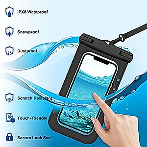 Janmitta Universal Extra-Large Waterproof Pouch,Underwater Dry Bag for iPhone X/XR/XS Max,iPhone 14 13 12 Pro Max and Other Smart Phones Up to 7.0",IPX8 Waterproof Phone Case,2 Packs+2 lanyards