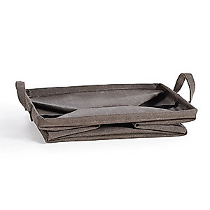 Danya B. LY117 Decorative Canvas Laundry Basket with Handles - Portable Collapsible Foldable Clothes Hamper - Khaki Green