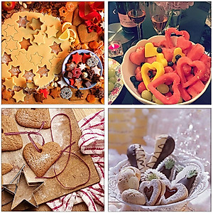 12PCS Cookie Cutters Set, Flower Round Heart Star Shape Biscuit Stainless Steel Metal Baking Molds Cutters for Kitchen