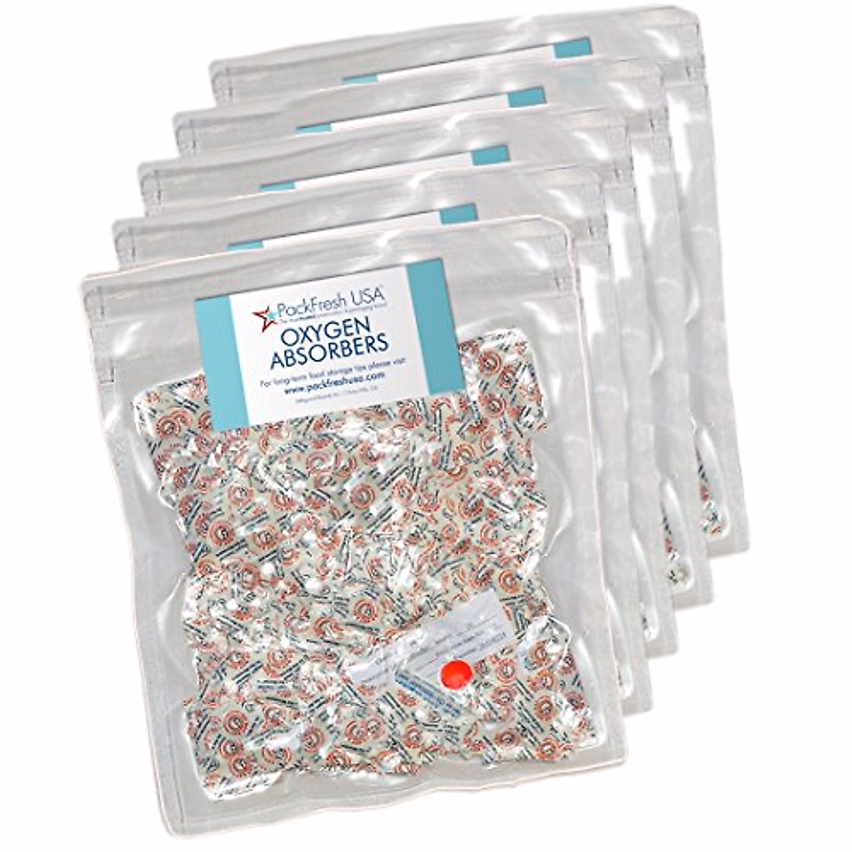 PackFreshUSA: 1000 Pack - 50cc Oxygen Absorber Packs - Food Grade - Non-Toxic - Food Preservation - Long-Term Food Storage Guide Included
