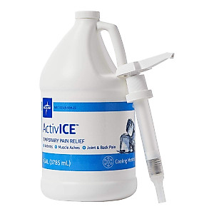 Medline ActivICE Topical Pain Reliever Analgesic Gel, 1-Gallon Pump Bottle, 1 Count