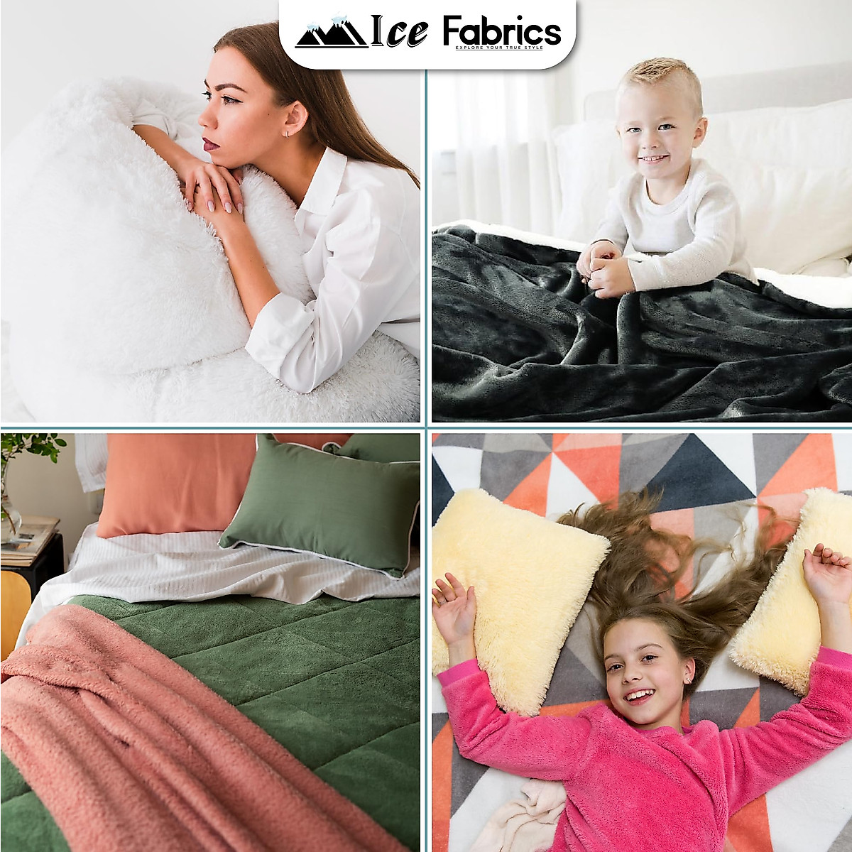 Ice Fabrics Solid Minky Fabric by The Yard - Soft, Smooth and Luxury 58/60" Extra Wide Royal Blue Minky Fabric for Blankets, Apparel, Baby Accessories, Throws, Pillows & More - Royal Blue - 1 Yard