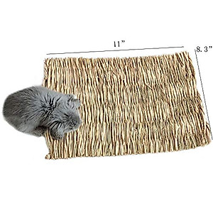Grass Mat Woven Bed Mat for Small Animal Bunny Bedding Nest Chew Toy Bed Play Toy for Guinea Pig Parrot Rabbit Bunny Hamster Rat(Pack of 3) (3 Grass mats)