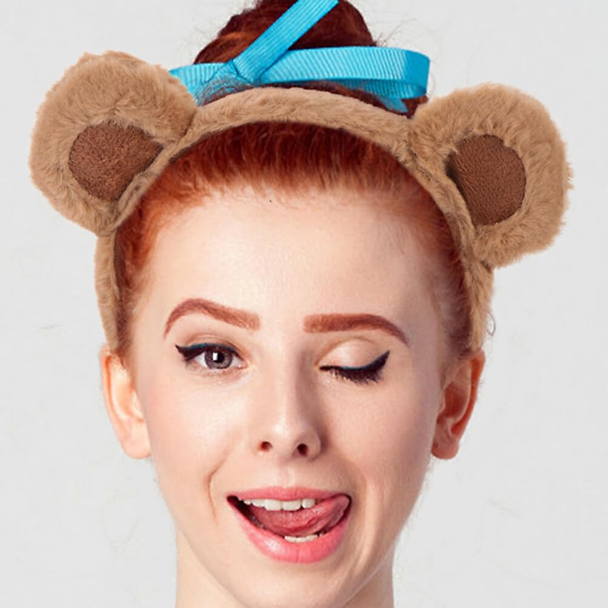 Beaupretty 3pcs Bear Ears Headband Halloween Animal Cosplay Headwear Party Prop Favors for Women Girls Brown