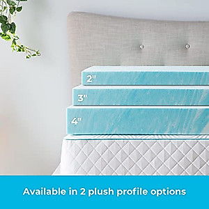 Linenspa 3 Inch Mattress Topper Queen - Gel Swirl Memory Foam Queen Mattress Topper – CertiPUR-US Certified - Queen Foam Pad