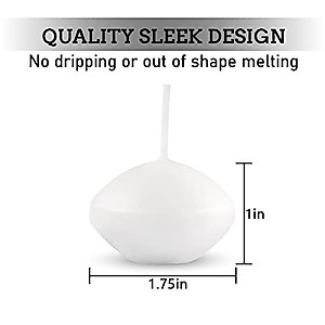 fclayvts 100 Pieces 1.75 Inch Unscented Floating Candles for Centerpieces, Floating Pool Candles Round Burning Candles Decor for Wedding Party Swimming Pool Bathtub Dinner Party Favor (White)