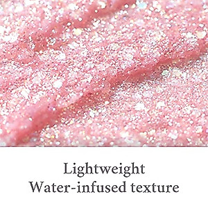 FLYNN Lightcatcher Liquid Glitter Eyeshadow | Long Lasting, Quick Drying, Lightweight Water Texture, No Fall-out | K beauty High-Impact Eye Looks (03 Peach Light) 0.12oz