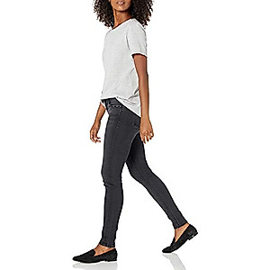 Amazon Essentials Women's Classic-Fit 100% Cotton Short-Sleeve Crewneck T-Shirt (Available in Plus Size), Pack of 2, Charcoal Heather/Light Grey Heather, Small