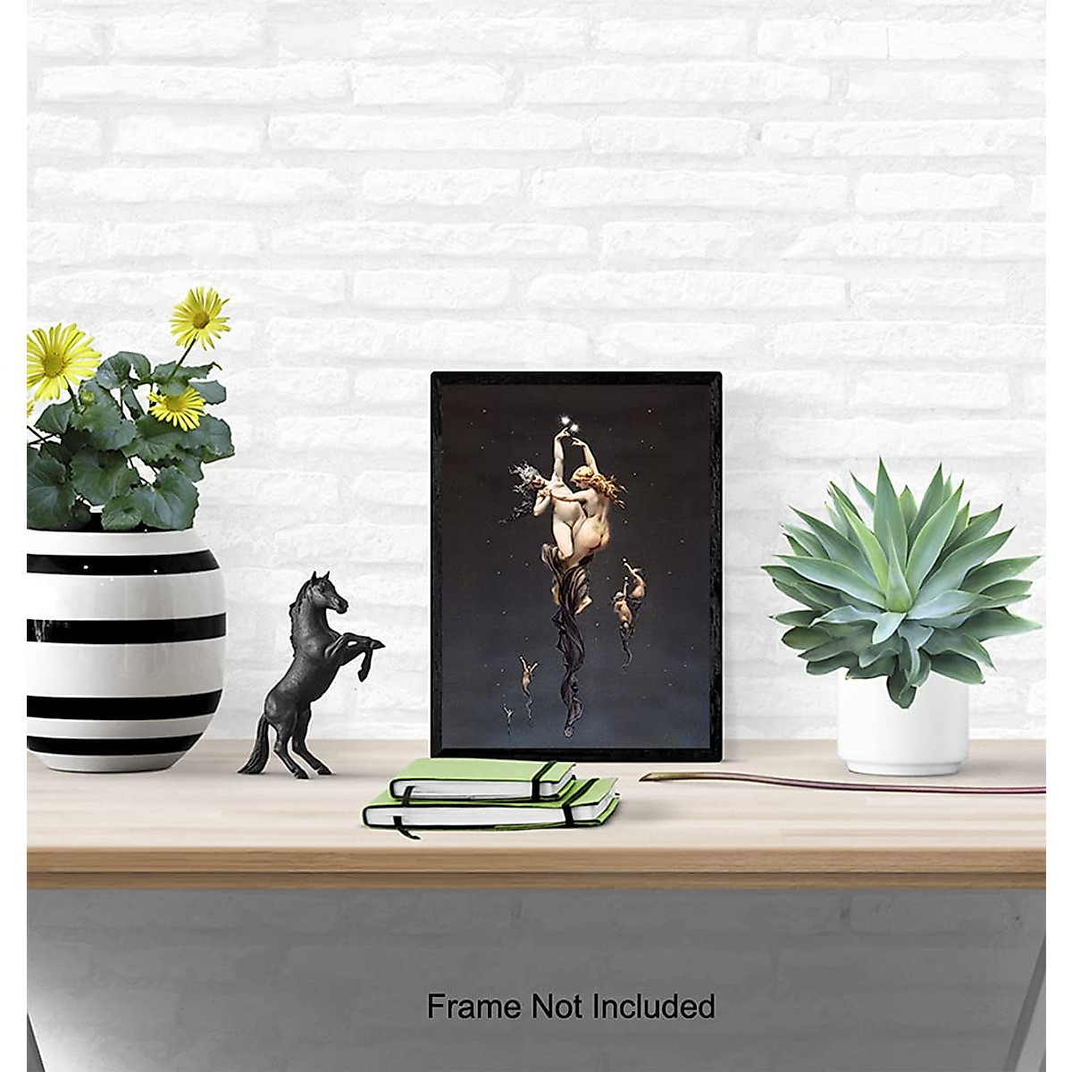 Pagan Fairy Decorations - Celtic Woman Mythology Wall Art - Witches Witch Decor - Celestial Witchcraft Wicca Wiccan Witchy Room Decor - Paganism Black Magic - Goth Gothic Home Decor