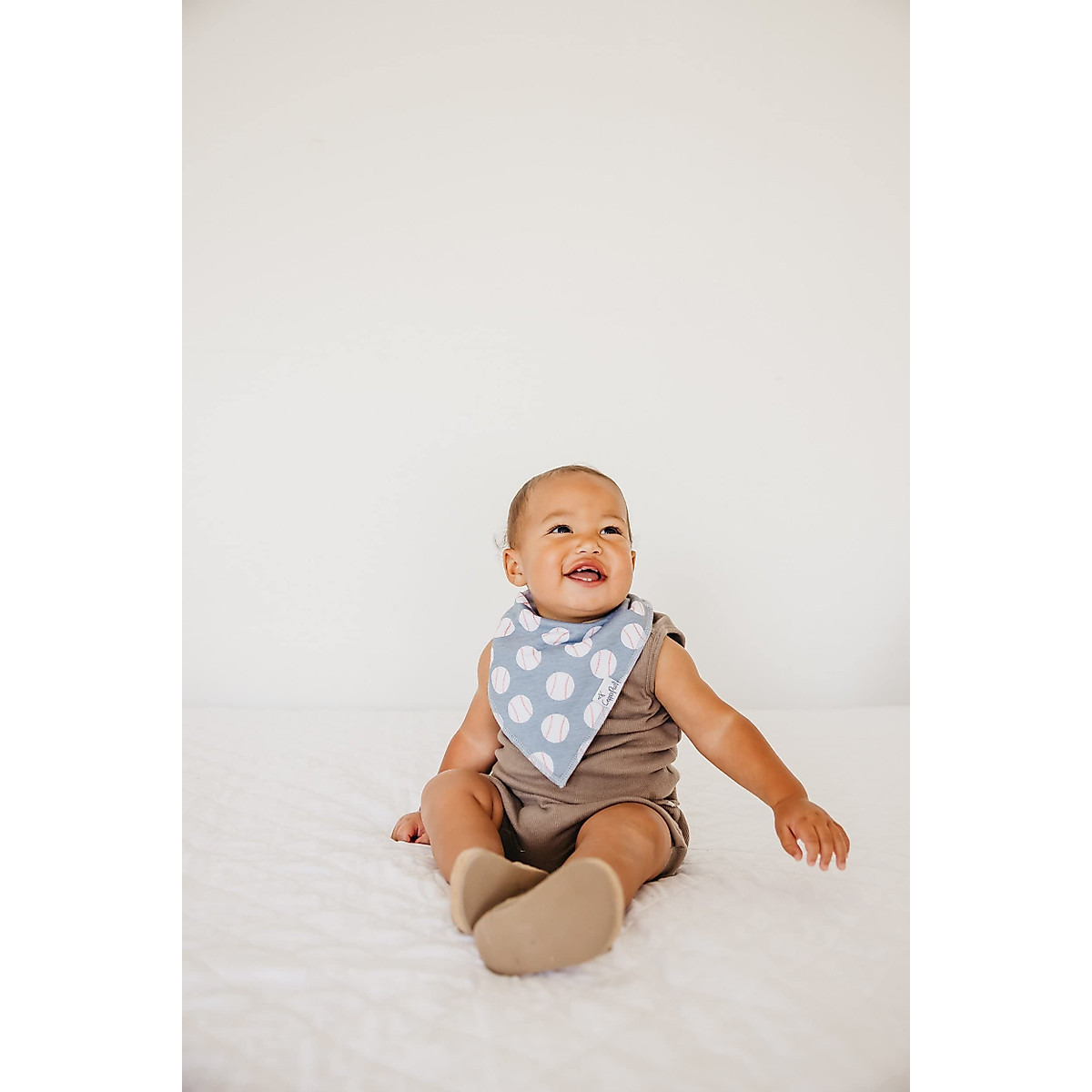 Copper Pearl Baby Bandana Bibs - 4 Pack Soft Cotton Baby Bibs for Drooling and Teething, Absorbent Drool Bibs for Baby Girl and Boy, Adjustable to Fit Newborns to Toddlers, Tons of Styles (Slugger)