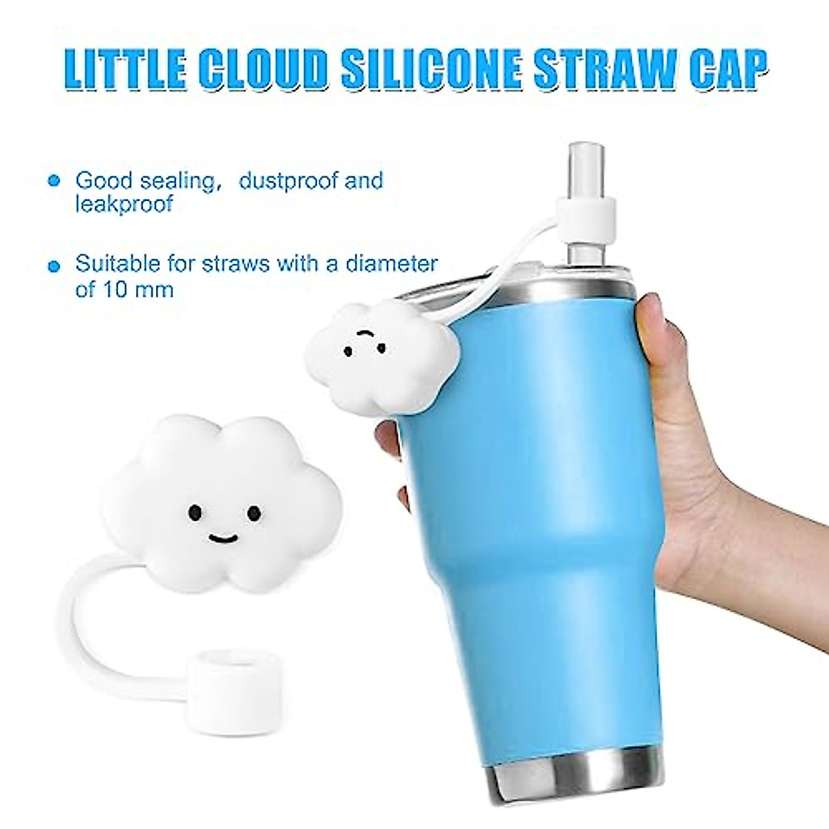 4Pcs Straw Cover Cap for Stanley Cup, Cute Silicone Straw Topper Compatible with Stanley 30&40 Oz Tumbler, Anti-dust Straw Cover, Reusable Straw Cover Cap for 10mm Stanley Cup Straws Accessories